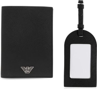 Emporio Armani Homme, Accessoires, Noir, Taille: ONE Size Ensemble porte-documents et porte-badge