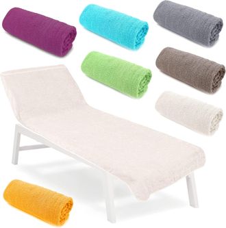 Heimtexland Liegestuhlauflage Frottier Schonbezug Liege Strand Schwimmbad Sauna Hygiene Handtuch Frottee Typ772 Creme