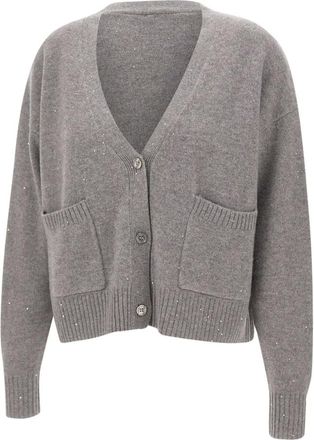 Kaos Kaos, Femme, Pulls, Gris, Taille: 40 FR Sequin Cardigan