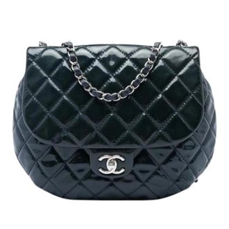 Chanel Pre-owned Vintage Quilted Patent Crossbody - Femme - Pre-owned - Vert - Taille: ONE Size