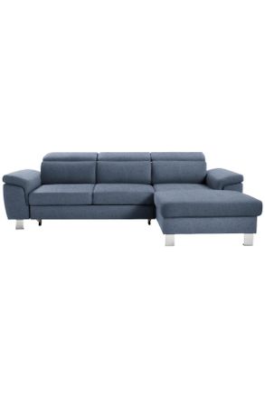 Xora Ecksofa, Blau, Textil, 3-Sitzer, Ottomane rechts, L-Form, 250x167 cm, Stoffauswahl, seitenverkehrt erhältlich, Schlafen auf Sitzhöhe