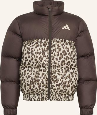 adidas Kunstdaunenjacke, Allover-Print braun