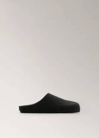 Mango Chaussons en feutre noir - Femme - 36 - MANGO
