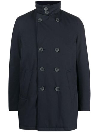 Herno manteau crois&eacute; &agrave; design matelass&eacute; - Bleu