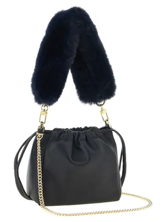 Pinko Nappa Leather Bucket Bag - Black