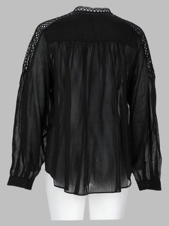 Isabel Marant Pleated Linen Blend Blouse - Black