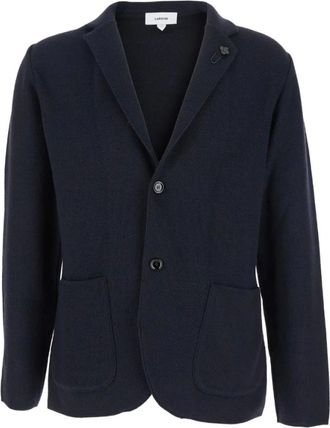 Lardini Homme, Vestes, Bleu, Taille: XL Blazer en maille simple boutonnage