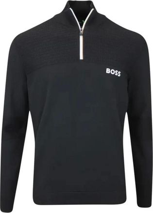 Boss Green by Hugo Boss Homme, Pulls, Bleu, Taille: 3XL Zip-neck Cotton Sweater