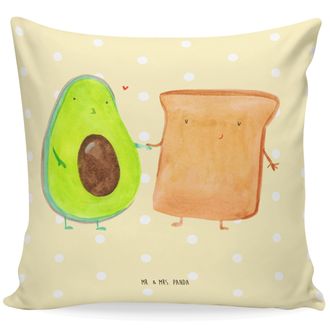 Mr. & Mrs. Panda Dekokissen Avocado Toast - Geschenk, Veggie, P&auml;rchen, Verlobt, Sofakissen, Verlobungsparty, Freund, Jahrestagsgeschenk, Kopfkissen