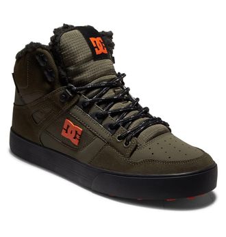 DC Herren Pure High-Top Sneaker, Dusty Olive/ORANGE, 40.5 EU
