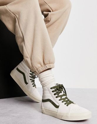 Vans Sk8-Hi - Baskets montantes style vintage - Blanc cassé-Sans opinion