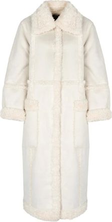 Guess Femme, Vestes, Blanc, Taille: 38 FR Manteau en fausse fourrure Élégant et polyvalent