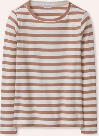 Walbusch Langarmshirt Damen Baumwollshirt mit Ringel Rundhals Langarm, pflegeleicht