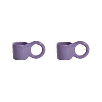PETITE FRITURE Tasse à espresso Donut - Violet - Faïence émaillée - Designer Pia Chevalier