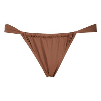 MC2 Saint Barth Slip de Bikini Br&eacute;silien R&eacute;glable avec Taille Fronc&eacute;e - Femme - Maillots de bain - Brun - Taille: 36 FR