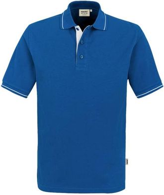 HAKRO Polo-Shirt Casual - 3-Loch Knopfleiste - 803 - blau/weiß - Größe: 3XL