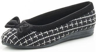 Damart Damen Ballerine Niedrige Hausschuhe, Schwarz (Noir Carreaux 57048-17014-), 39 EU