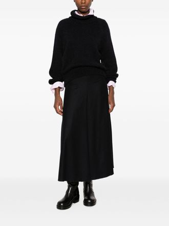 Susanne Bommer Wool A-Line Skirt - Navy
