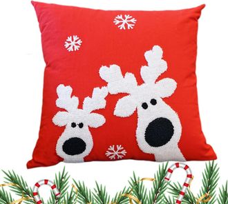 Generic Weihnachtskissenbez&uuml;ge | 45 x 45 cm Dekoration Schneeflocke und Elch | Dekorative Kissenbez&uuml;ge f&uuml;r Weihnachten, Neujahr, Lesen, Sitzen, Schlafen, Spie