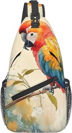 Generic A Parrot On A Branch Sac &agrave; bandouli&egrave;re de voyage pour homme Sac &agrave; dos de randonn&eacute;e