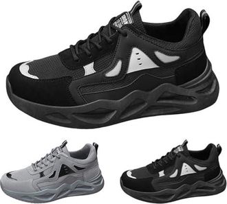 Generic Chaussures cargo pour homme - Respirantes - Légères - Avec coussin dair - Chaussures dextérieur pour le trekking, le travail, la gym, le jogging, Noir