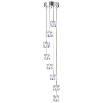Searchlight Searchlight - Ice Cube - Luminaire suspendu &agrave; 8 ampoules led en verre chrom&eacute;