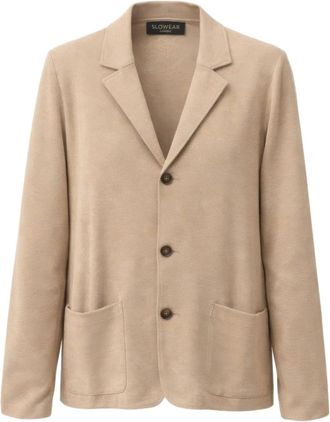 Zanone Homme, Vestes, Beige, Taille: M Veste en maille de coton cr&ecirc;pe