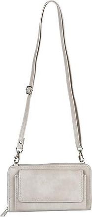 styleBREAKER 02040157 - Portefeuille pour téléphone portable - Avec fermeture éclair et bandoulière - Pour femme, gris clair, Taille unique, Moderne