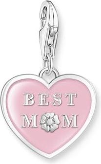 Thomas Sabo Breloque coeur avec inscription « Best Mom » en argent sterling 925 recyclé 2021-007-9, taille unique, Argent sterling, Pas de gemme