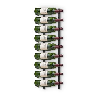 Final Touch 18 Bottle Wine Rack Weinflaschen-Wandhalter 18 Flaschen an der Wand befestigter Weinregal Schwarz Metall Ausstellungsstand-Halter