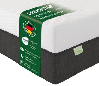 Dreamstar Premium 1000er Taschenfederkernmatratze I ergonomische 7-Zonen Tonnentaschenfederkernmatratze I H&ouml;he 22 cm I H&auml;rtegrad 4 (H4) 100-140 kg I 120 x 200 c