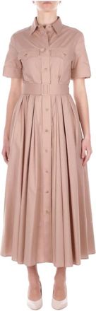 Fay Femme, Robes, Beige, Taille: 42 FR Cotton Shirt Dress