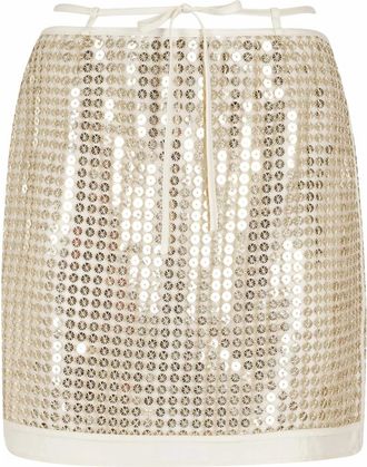 Isabelle Blanche Femme, Jupes, Multicolore, Taille: 36 FR Mini Jupe &agrave; Sequins