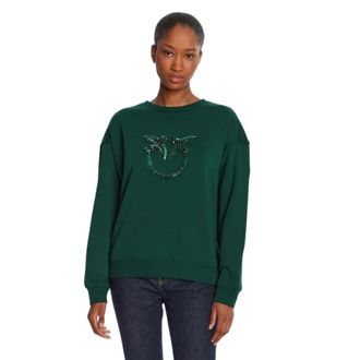 Pinko Pinko, Femme, Sweatshirts et sweats &agrave; capuche, Vert, Taille: 36 FR Nelly SweaT-shirt