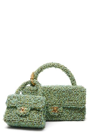 Chanel sac &agrave; main Parent & Child (1985-1999) - Vert