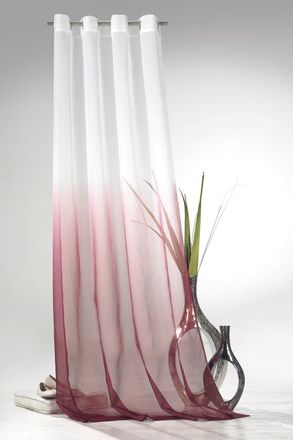 Heimtexland Ösenschal mit Farbverlauf in Beere HxB 245x135 cm Voile transparent - ÖKOTEX geprüft - Gardine Vorhang Dekoschal pink Typ501