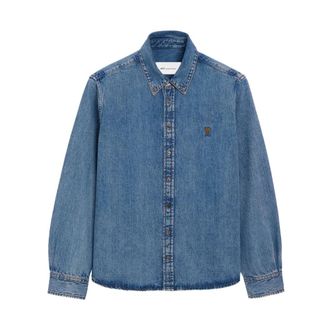 Ami Femme, Blouses et Chemises, Bleu, Taille: 42 FR Chemise en jean De Coeur