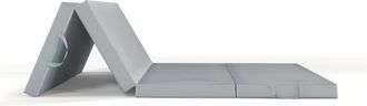 Aloha Klappmatratze, Gästematratze, 4-teilige Faltmatratze zusammenklappbar Matratze mit Transporttasche Farbe und Größe wählbar (Grau / 70cm x 195cm x 8cm)