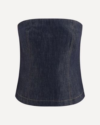 Brunello Cucinelli denim effect twill Bandeau Top Female L
