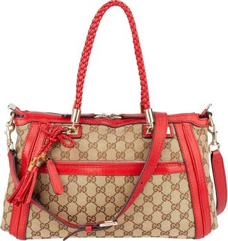 Gucci Crossbody Bags - Gucci GG Monogram Bamboo Handbag - Gr. unisize - in Bunt - für Damen