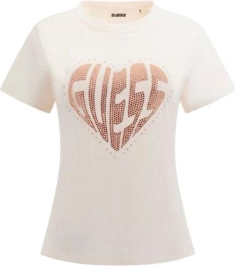 Guess Femme, Tops, Beige, Taille: 38 FR T-shirt à manches courtes