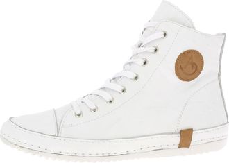 Andrea Conti Damen Stiefelette High Top Sneaker lässig mit Highlights 0025902, Größe:39 EU, Farbe:Weiß