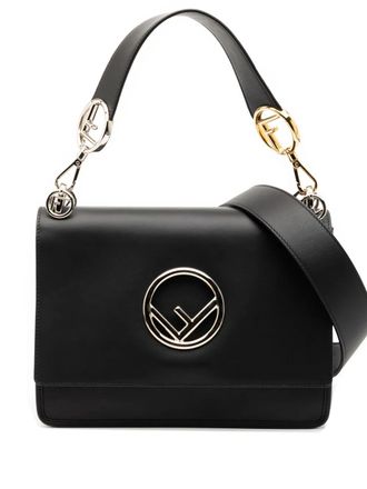 Fendi sac &agrave; bandouli&egrave;re Kan I F en cuir lisse (2010-2025) - Noir