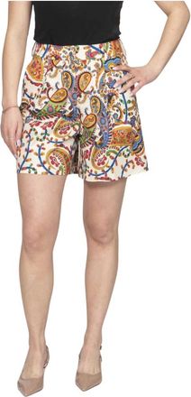 Etro Femme, Shorts, Multicolore, Taille: 38 FR Printed Stretch Cotton Shorts X0801