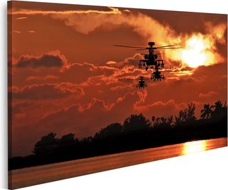 Islandburner Bild auf Leinwand Apache Helikopter Formation Kampf Hubschrauber Bilder Wandbilder Poster IIAJ-1P
