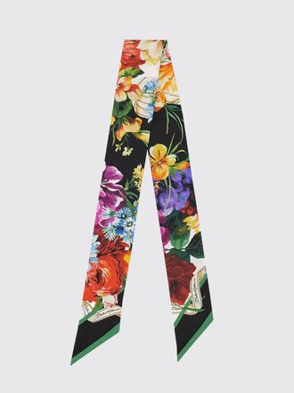 Dolce & Gabbana Bandeau en twill de soie &agrave; imprim&eacute; floral et logo