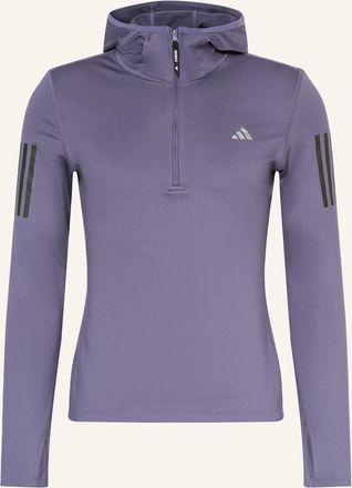 adidas Laufshirt Own The Run Winterized Hooded Half Zip lila