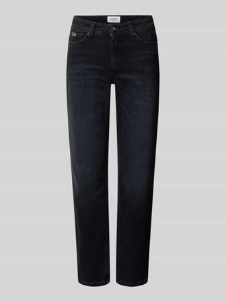 Cambio Slim Fit Jeans mit Label-Detail Modell PIPER CROPPED