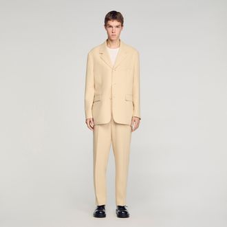 Sandro Veste de costume oversize en lin