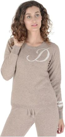 Dee Ocleppo Femme, Pulls, Brun, Taille: 44 FR Pull Ras du Cou en Cachemire Crown of Edinburgh